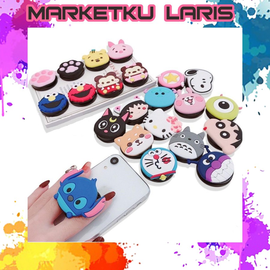 Jual MKL - Pop socket karakter griptok 3D phone holder pvc/ stand hp/ phone stand/ phone grip ...