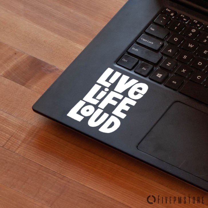 Jual Stiker Live Life Loud - Sticker Music Decal untuk laptop Mac ASUS ...