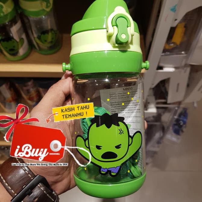 Jual Miniso Cute Hulk Botol Minum Anak With Tali Green | Shopee Indonesia