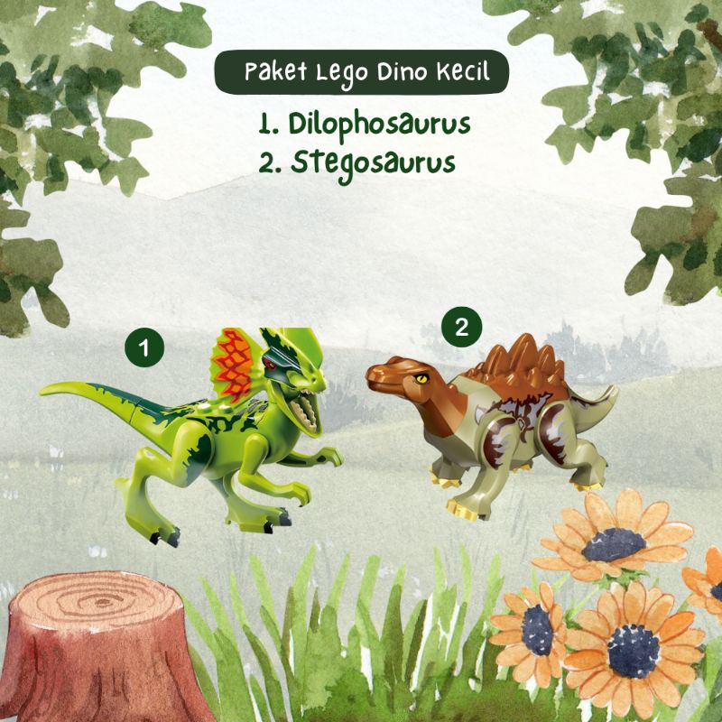 Jual Paket Lego Dinosaurus Stegosaurus Dilophosaurus | Shopee Indonesia
