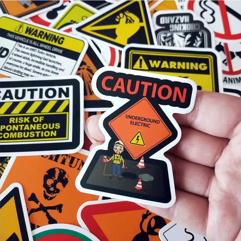 Jual STIKER VINIL ISI 50 PCS CAUTION FREE WIFI STICKER ANTI AIR ...