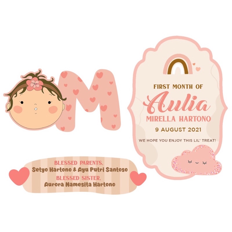 Jual CUSTOM TAG HAMPER HANG TAG SOUVENIR HAMPERS ULANG TAHUN ONE MONTH ...