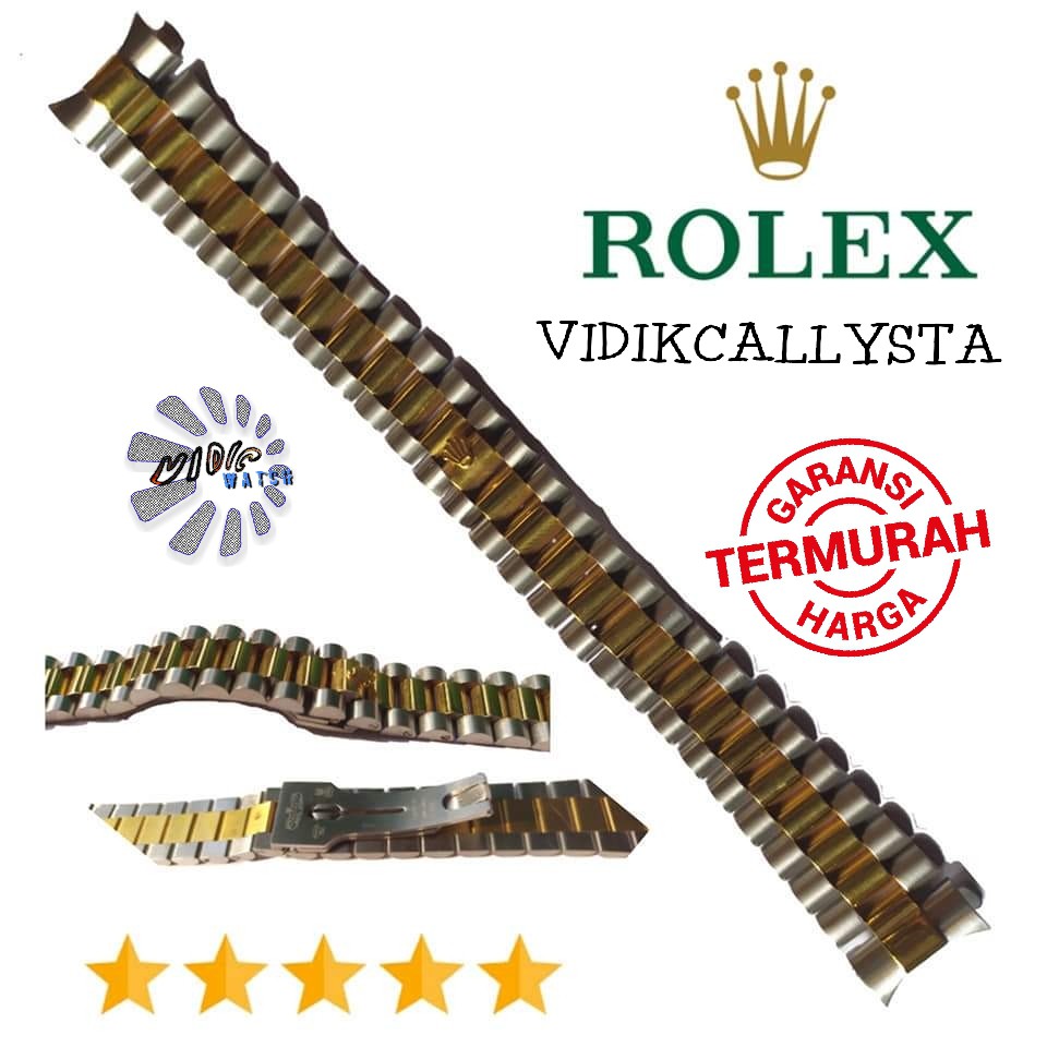 Jual Tali Strap Rantai Rolex 20mm Stainless steel Jam Rolex President ...