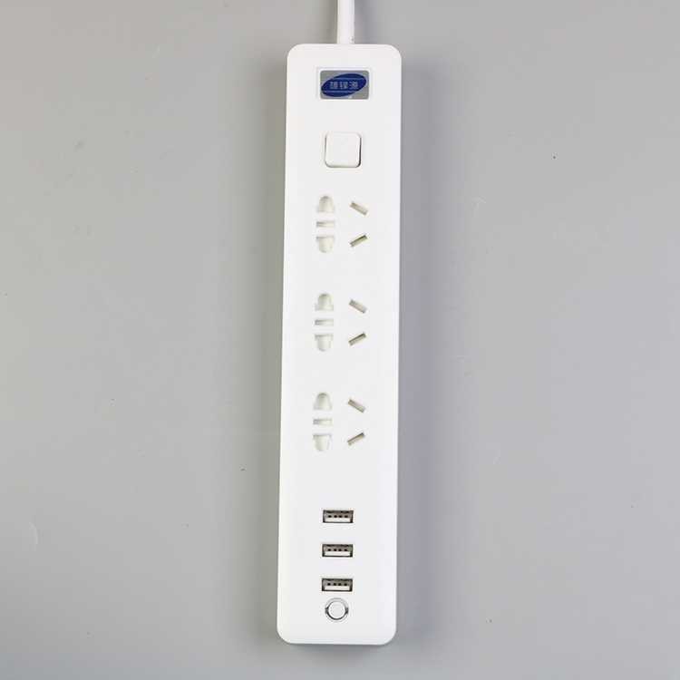 Jual Stop Kontak Colokan Listrik Multifungsi Powerstrip 3 USB Port + 3 Electric Plug dengan LED ...