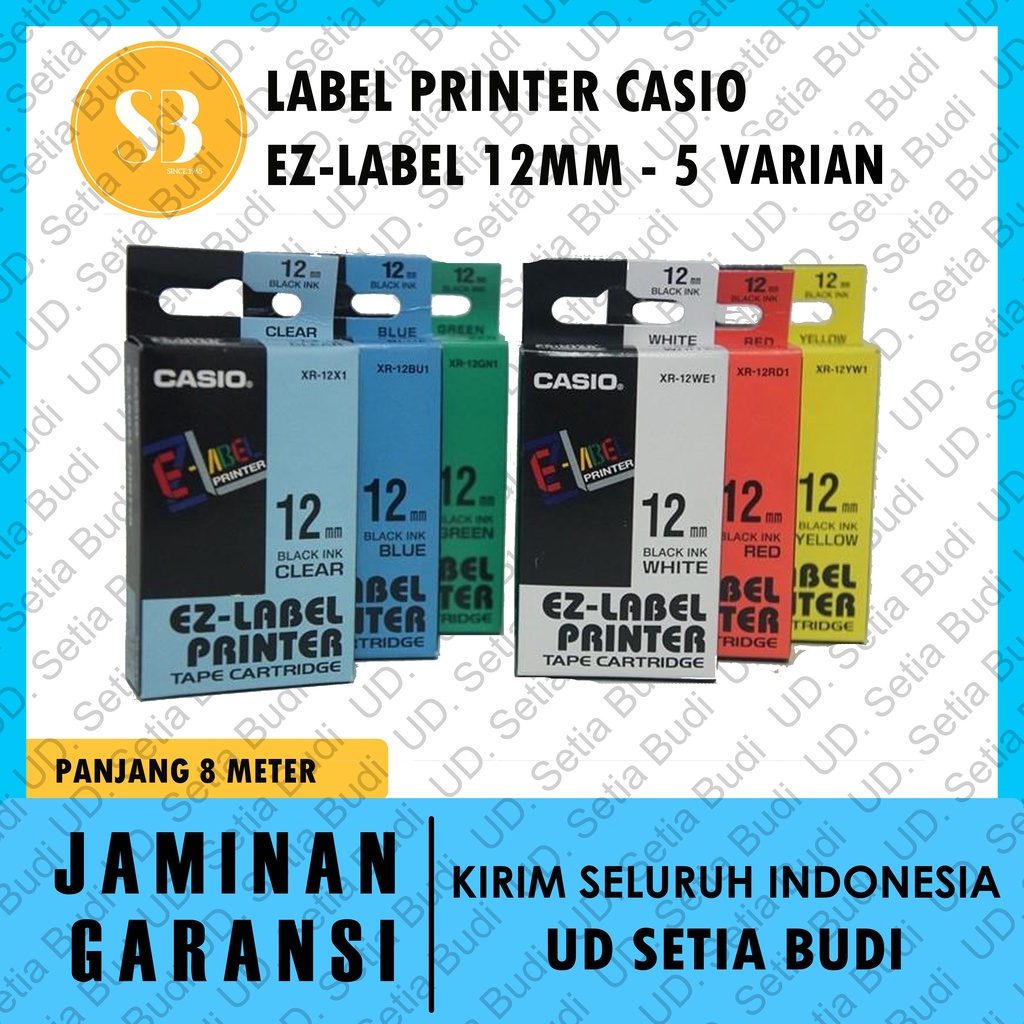 Jual Label Printer CASIO EZ-Label 12mm Tinta Tape Asli | Shopee Indonesia