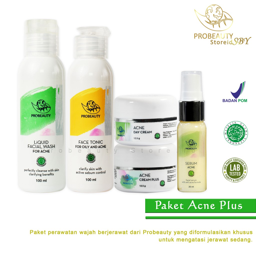 Jual PROBEAUTY PAKET ACNE PLUS+free gift(atasi jerawat sedang dan ...