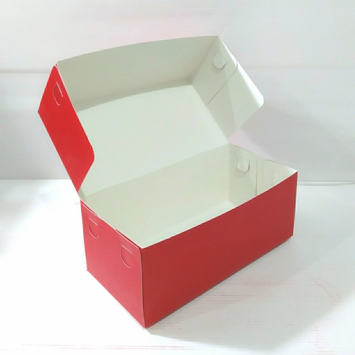 Jual Box Dus kue cake packaging bolu gulung rollcake 20x10x8cm Merah ...