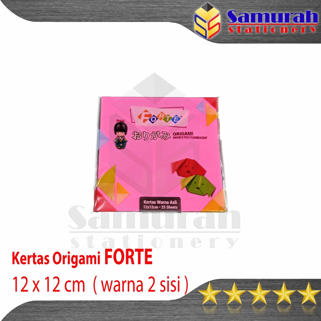 Jual Kertas Origami Kecil Forte isi 25 Lembar / 1 Pak Kertas Lipat TK ...