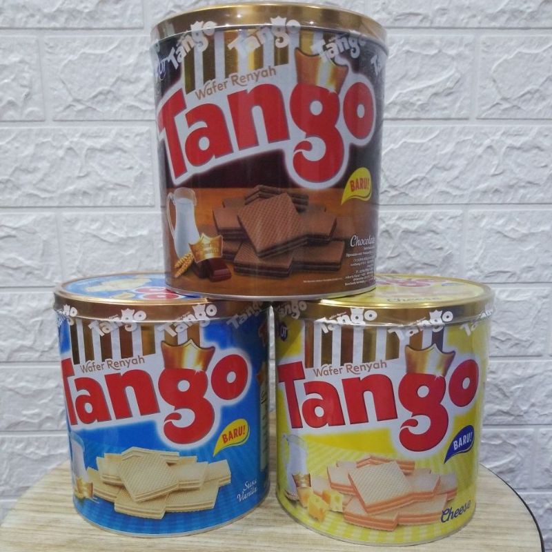 Jual Wafer Tango kemasan kaleng 300gr. Tersedia 3 rasa : Coklat, Vanila ...