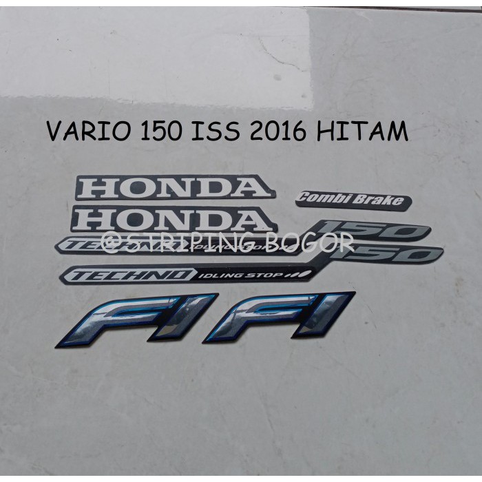 Jual Striping Stiker Motor Honda Vario 150 ISS 2016 Warna Hitam dunate ...