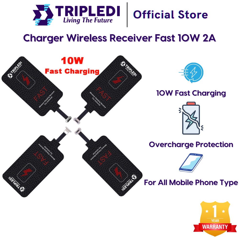 Jual TRIPLEDI Receiver Fast Wireless Charger 10W Quick Charging 2A ...