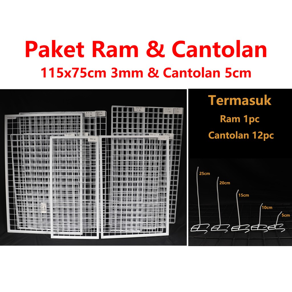 Jual Ram Dinding Aksesoris Dekorasi 115x75cm 3mm Rak Display dinding ...