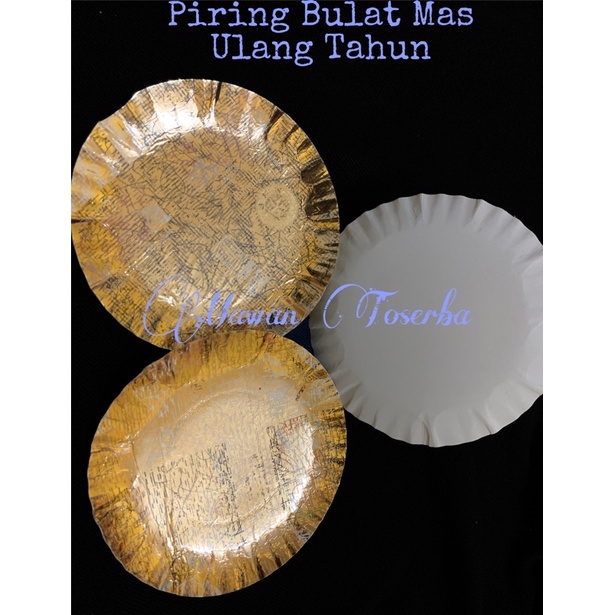 Jual 10pcs PIRING KERTAS TART CAKE PIRING KUE ULANG TAHUN MAS KECIL PAPER PLATE BOLU ULTAH EMAS ...