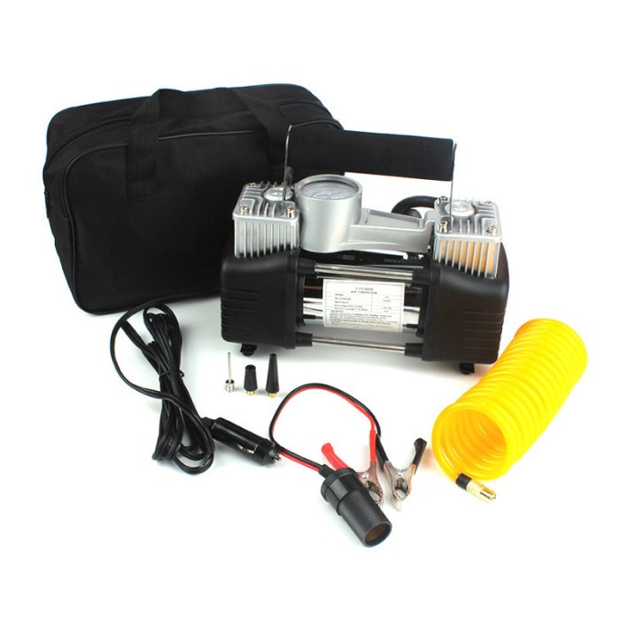 Jual Pompa Ban Portable Bus/Truk Compressor Double Cylinder 12V 100 PSI ...