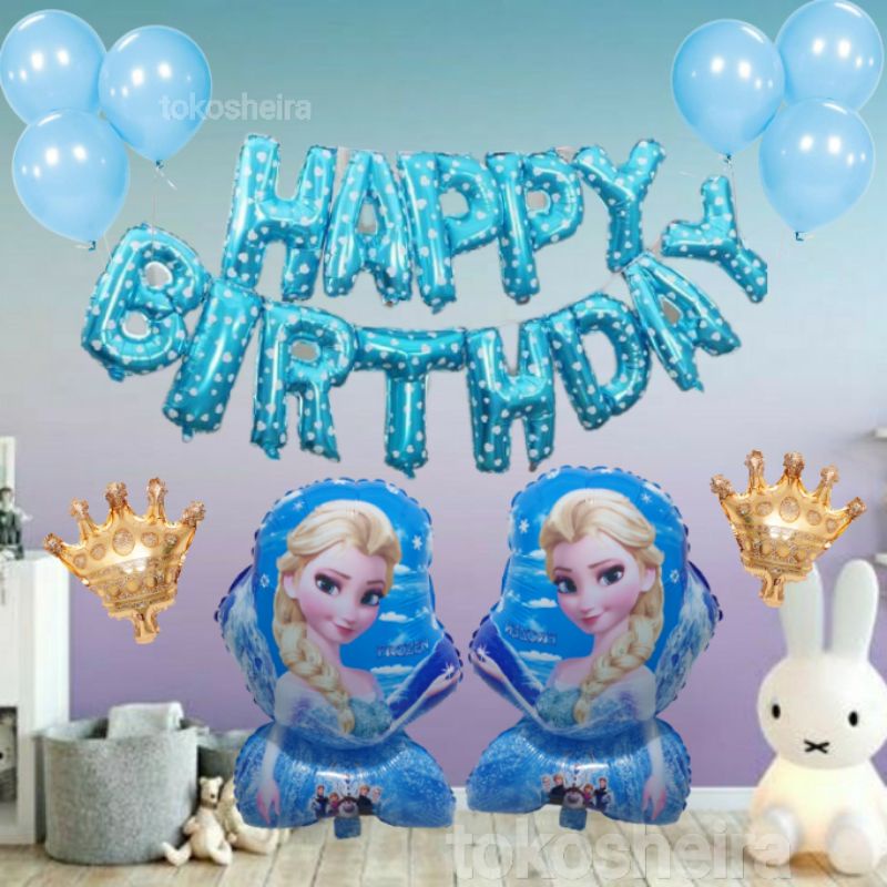 Jual Paket Dekorasi Ulang Tahun Anak Balon Frozen Happy Birthday Set ...