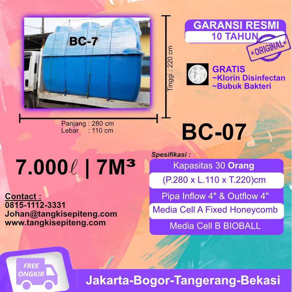 Jual Septic Tank BIOFILTER IPAL 7000 Liter / 7m3 | Shopee Indonesia