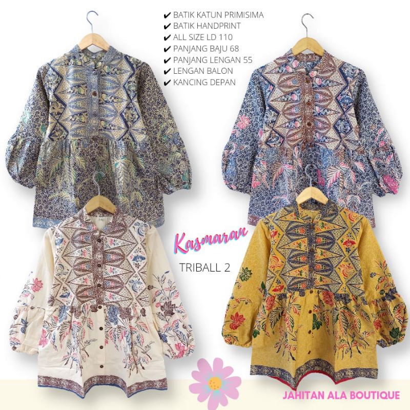 Jual Blouse Batik Wanita Modern Atasan Blus Batik Kerja Premium Asli ...