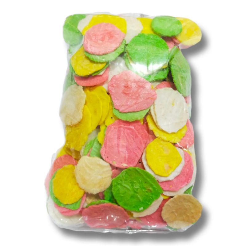 Jual opak rainbow gurih 250gr - opak jepit warna warni - makanan ringan ...