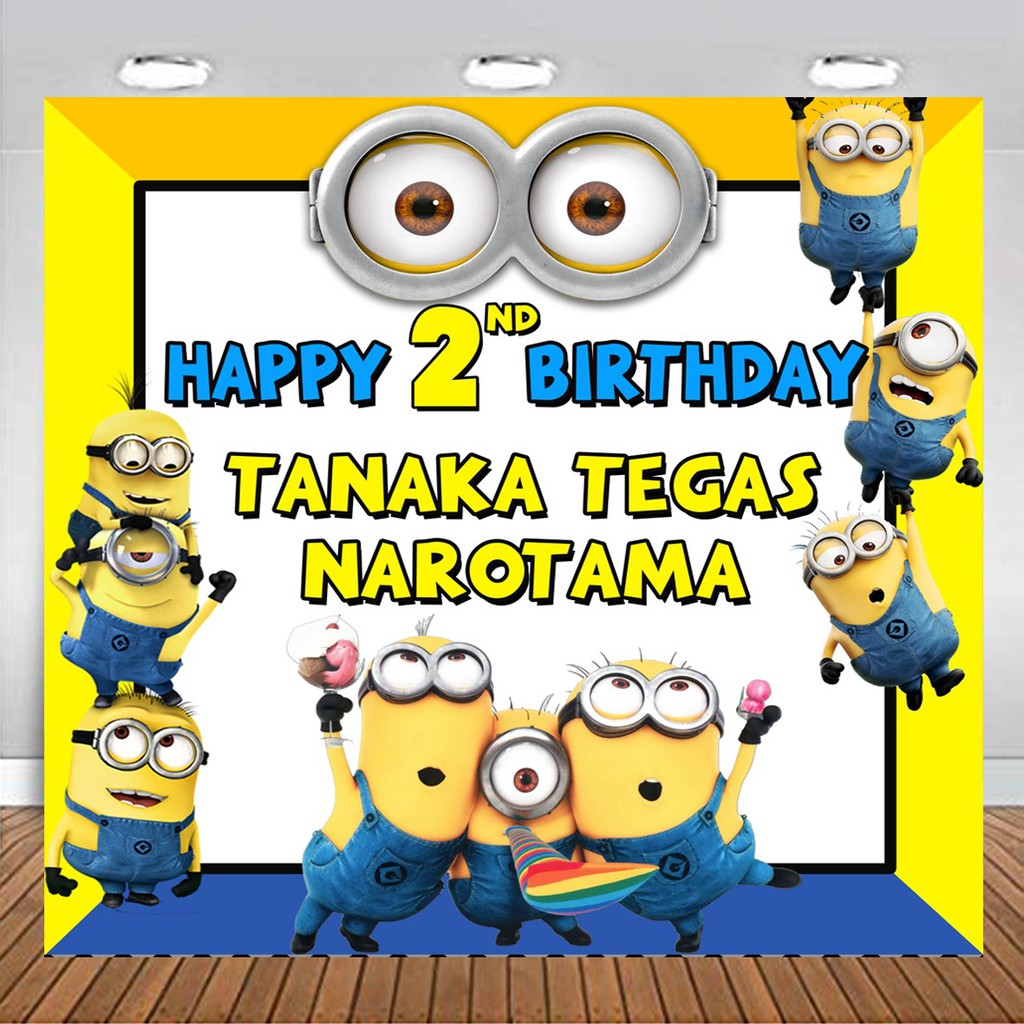 Jual Minion Backdrop Flexi Birthday / Banner Hiasan Dinding Ulang Tahun ...