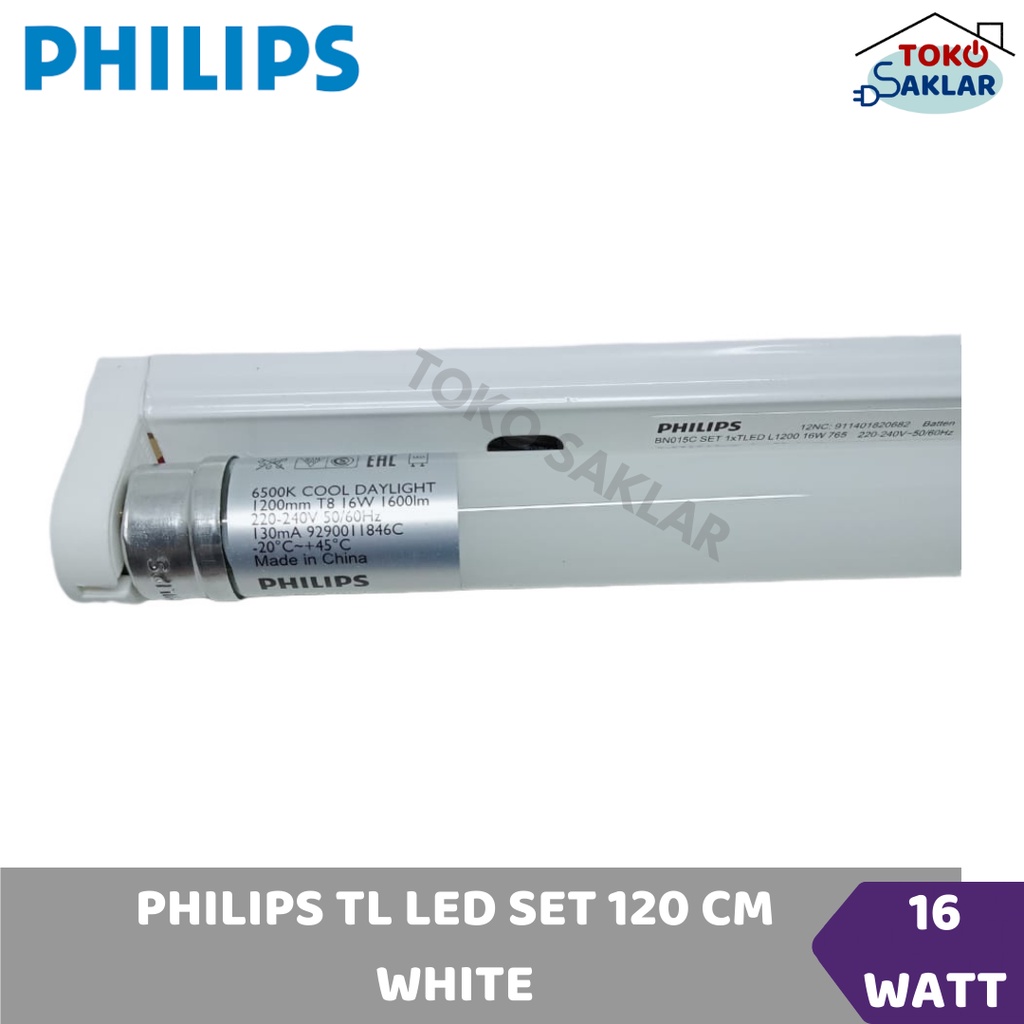 Jual Lampu TL Led Philips Set 16w ( Setara 36w TL Biasa ) + Dudukan 16 ...