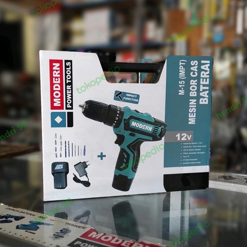 Jual MESIN BOR CAS BATERAI MODERN M-15(IMPT) | Shopee Indonesia