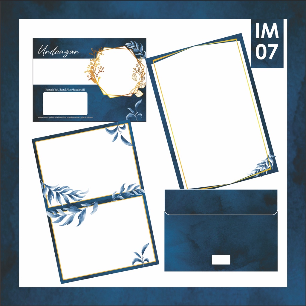Jual Blangko Indomedia IM 07 Blangko Undangan Pernikahan (blangko kosong) Simpel, Ekonomis, dan ...