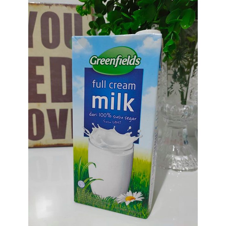 Jual Susu Greenfields Full Cream 1000ml UHT Krim 1Lt 1Liter 1 Lt 1 ...