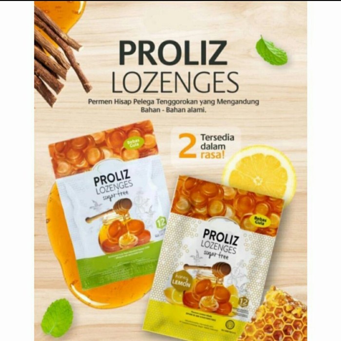 Jual Proliz Lozenges Permen Hisap permen tenggorokan hdi Honey Lemon ...