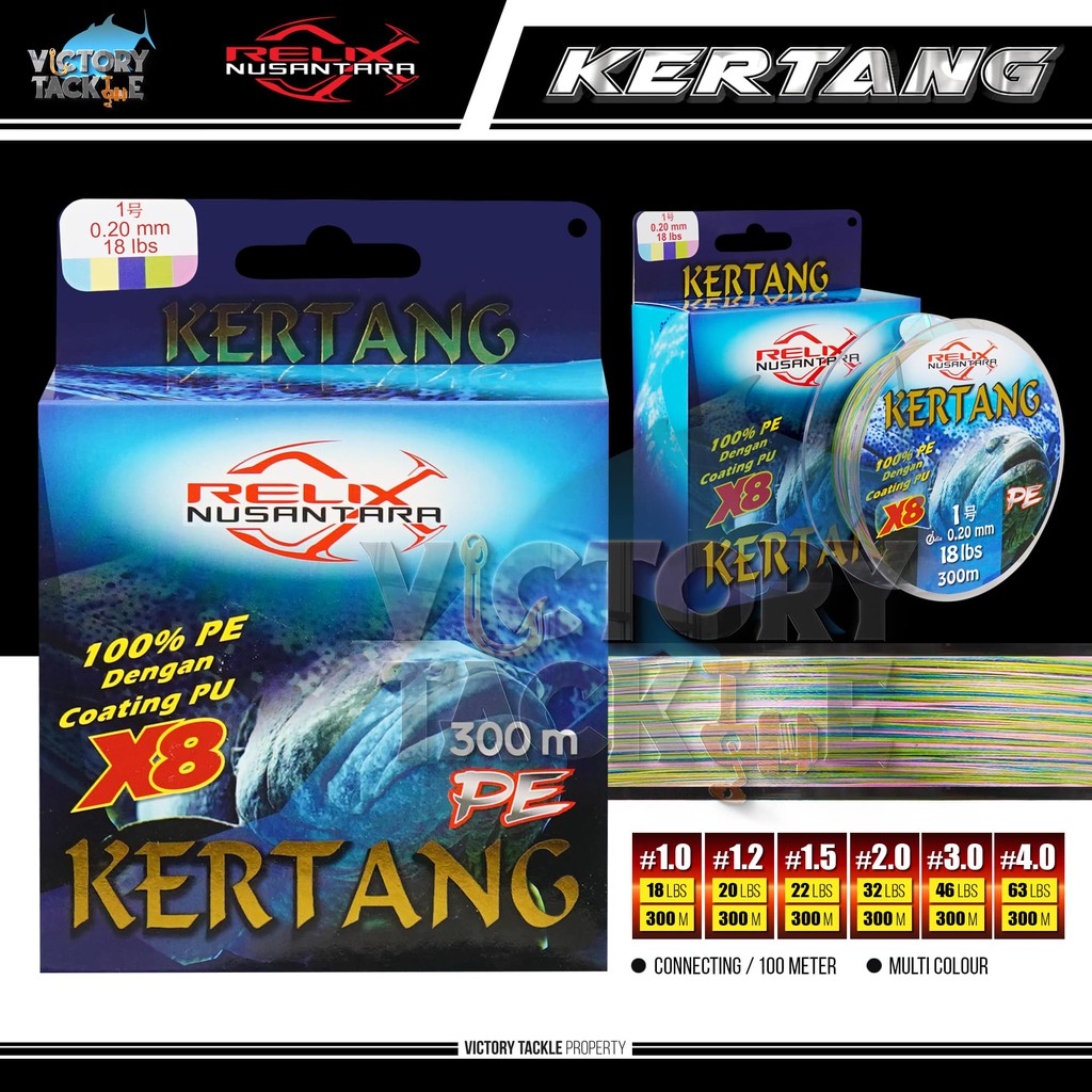 Jual EXTRA BONUS | SENAR PANCING BENANG PE RELIX NUSANTARA KERTANG X8 MULTICOLOUR 300 METER ...