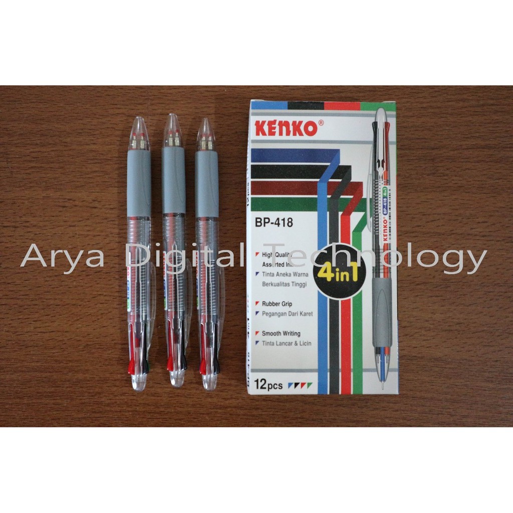 Jual Pulpen 4 Warna Ballpen BP-418 4 In 1 Kenko Pena Ballpoint Bolpen ...
