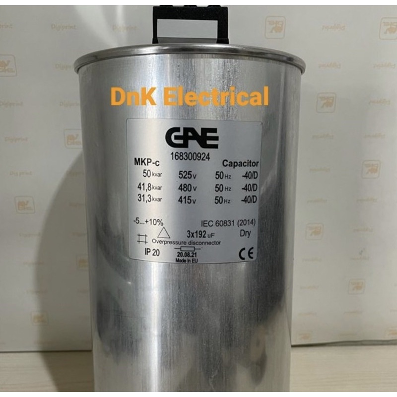 Jual Capacitor/Kapasitor/Capasitor GAE 3Phase MKP-c Eco//MKPC 50Kvar 525V | Shopee Indonesia