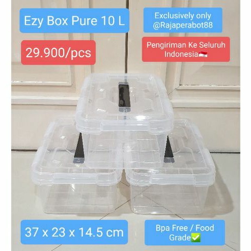 Jual CONTAINER BOX / KOTAK PENYIMPANAN EZY CB 10 L BENING / TRANSPARAN ...