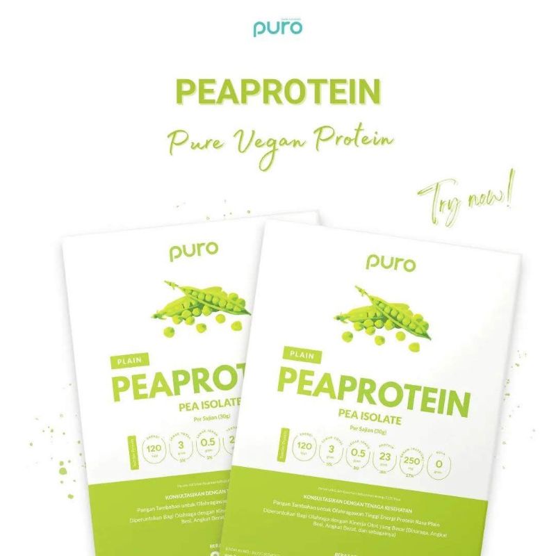 Jual PURO Pea Protein Isolate 300gr 10 servings Vegan Protein Isolate ...