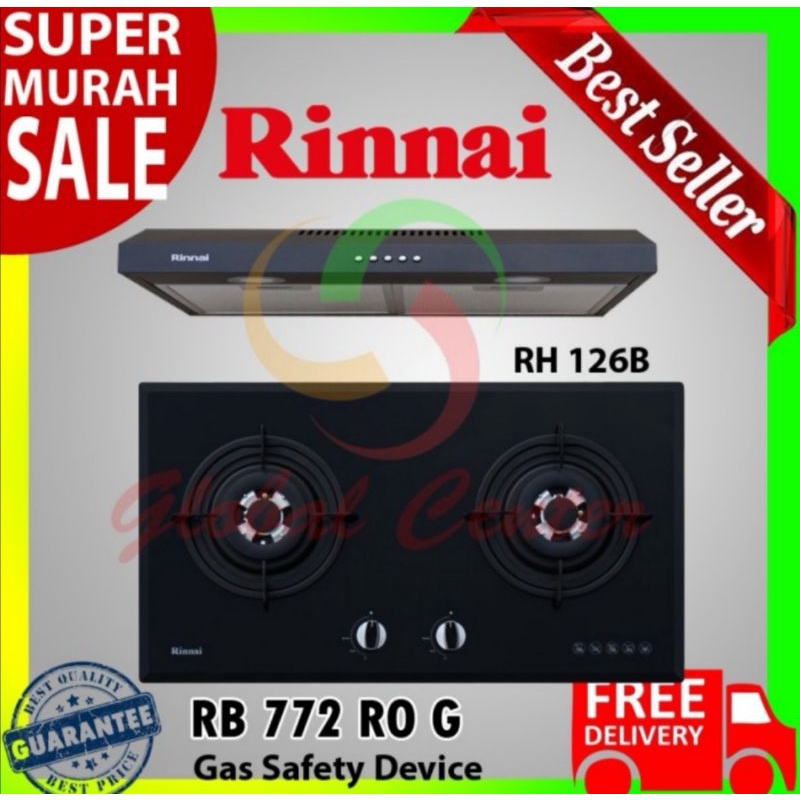 Jual PAKET KOMPOR GAS RINNAI RB 772 RO DAN COOKER HOOD RH 126 B GARANSI RESMI | Shopee Indonesia