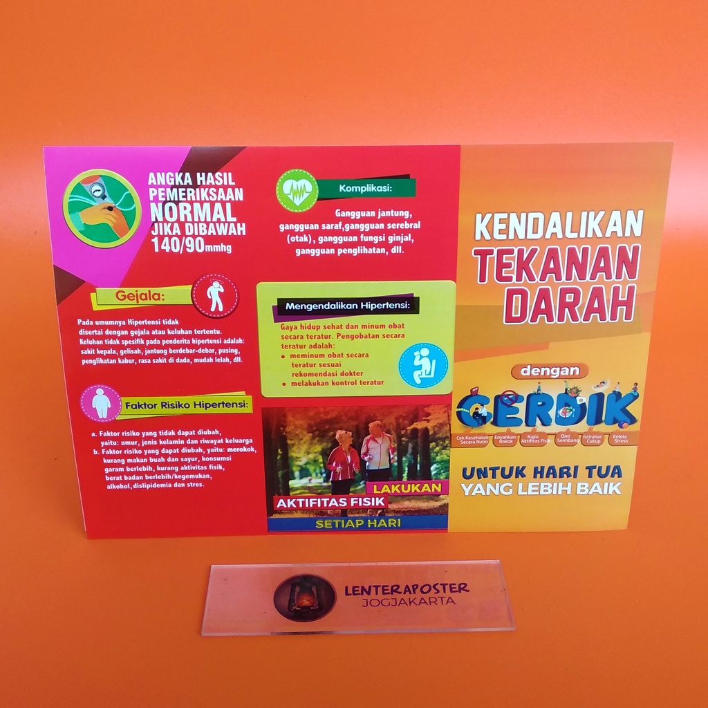 Jual Leaflet atau Brosur Kesehatan - Kendalikan Tekanan Darah Dengan CERDIK - Waspada Hipertensi ...