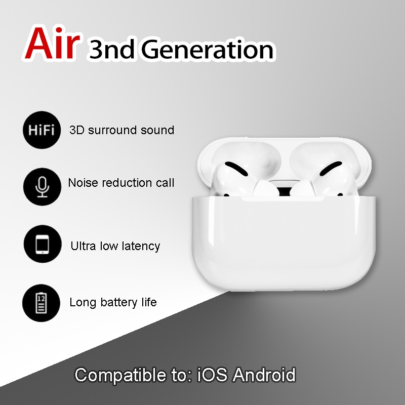 Jual Air gen 3 earphone wireless earphone bluetooth earphone bluetooth ...