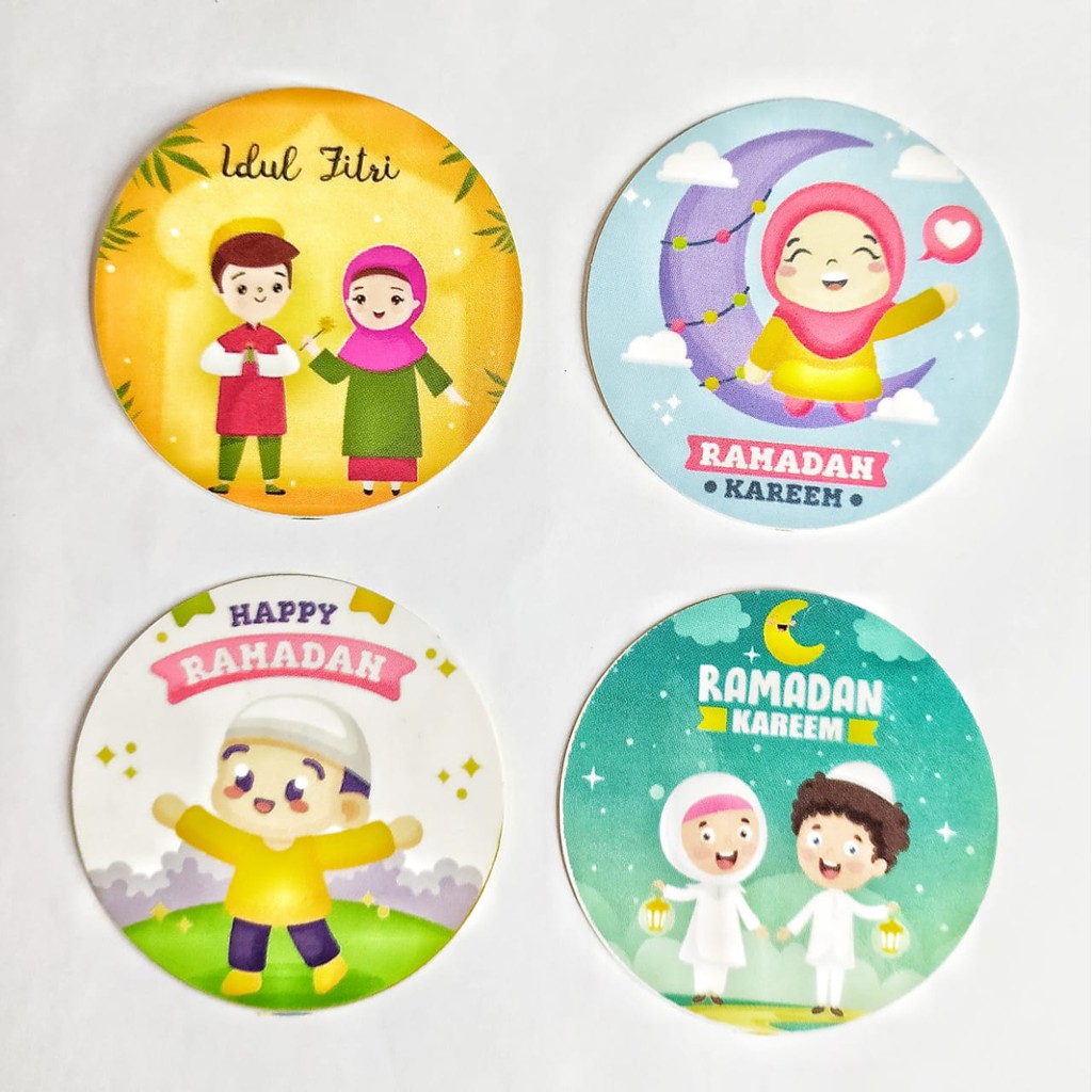 Jual Sticker Lebaran Stiker Bulat Stiker Label Idul Fitri Toples Kue ...
