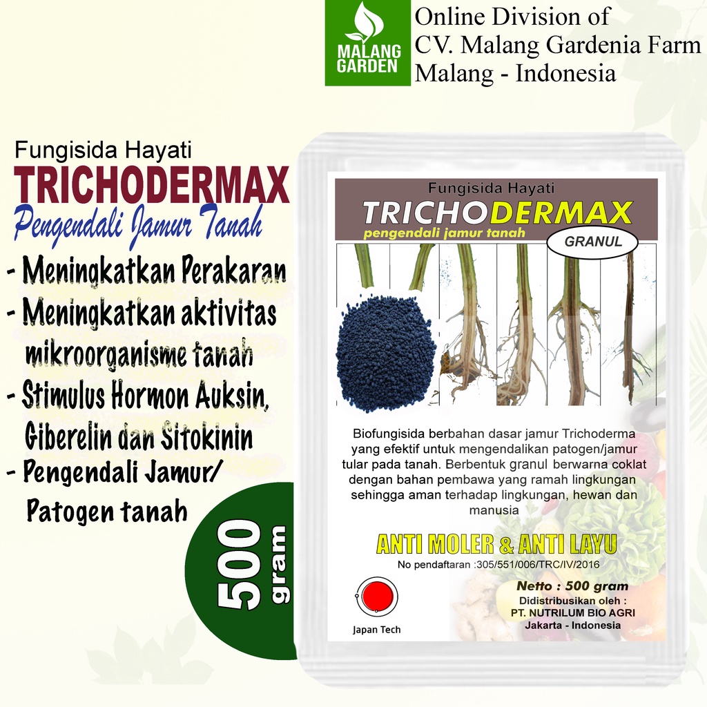 Jual Pupuk Hayati Trichodermax 500 gram Untuk mengatasi busuk akar dan ...