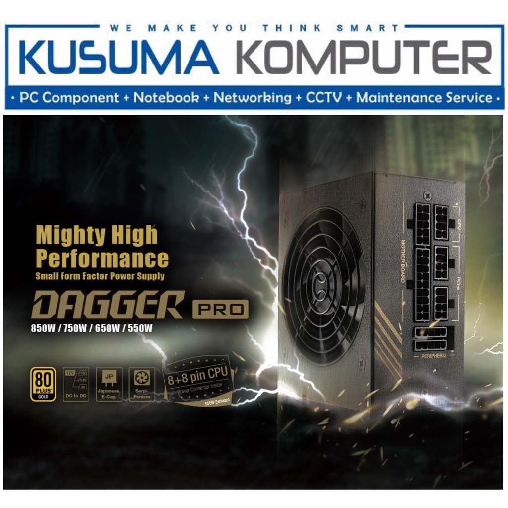 Jual FSP PSU SFX 650 650W Dagger Pro 80+ Gold Full Modular Mini ITX PSU ...