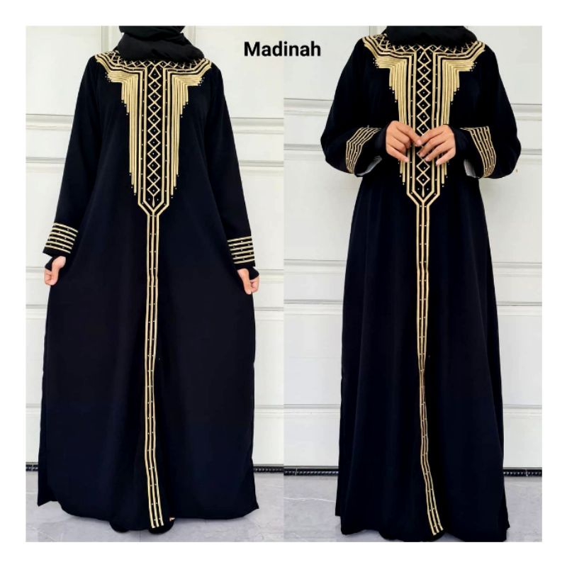 Jual Abaya Saudi - Abaya Madinah / Abaya Saudi / Gamis Hitam / Dress ...