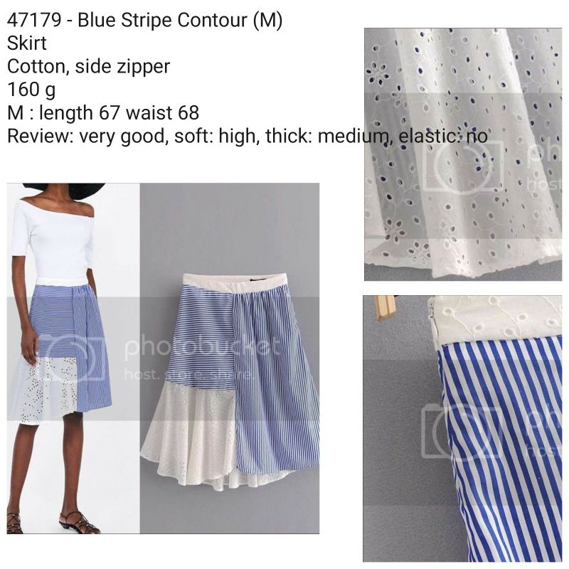 Jual Rok lucu unik biru putih salur bolong bolong | Shopee Indonesia