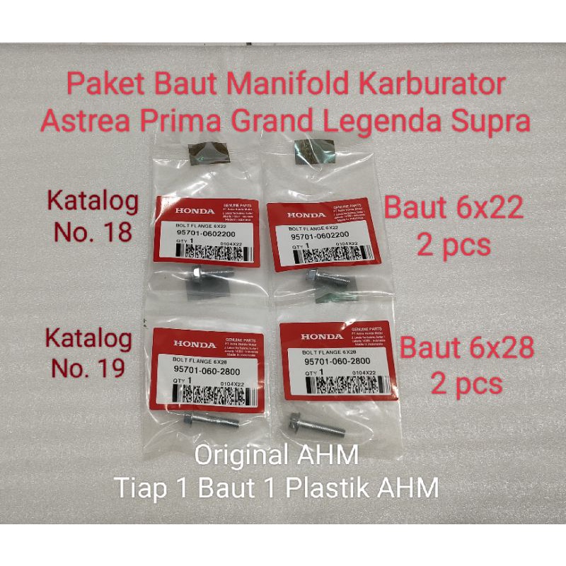 Jual Paket Baut Manifold Karburator Astrea Prima Grand Legenda Supra ...
