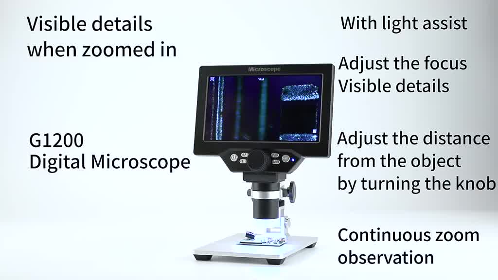 Jual G1200 microscope digital Mikroskop Digital Elektronik 12MP 7 Inch ...