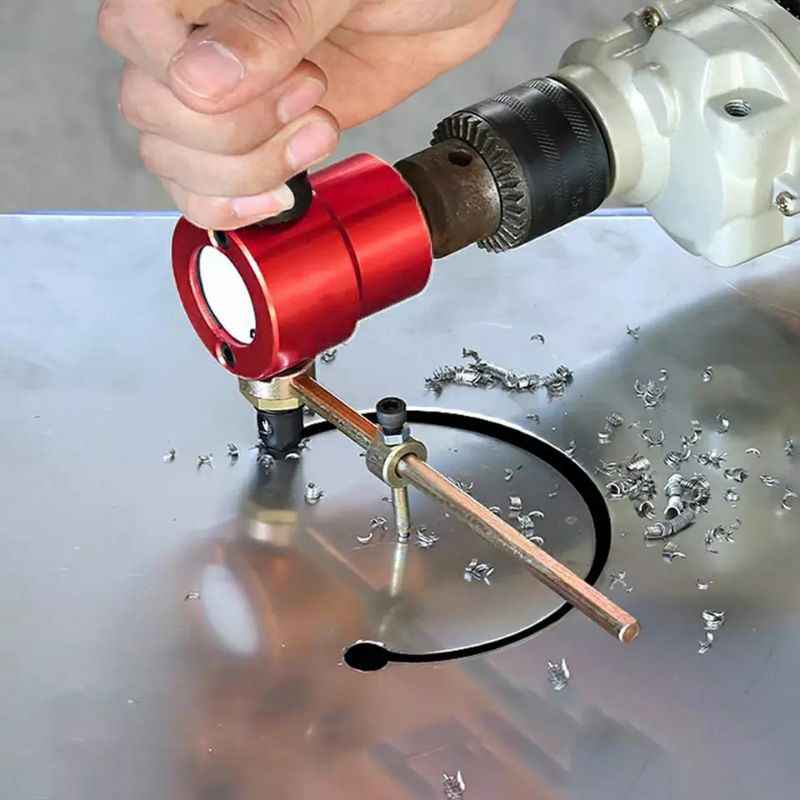 Jual Alat Pemotong Plat Besi Baja ringan Galvalum Adaptor Bor Double Head Nibbler Cutter ...