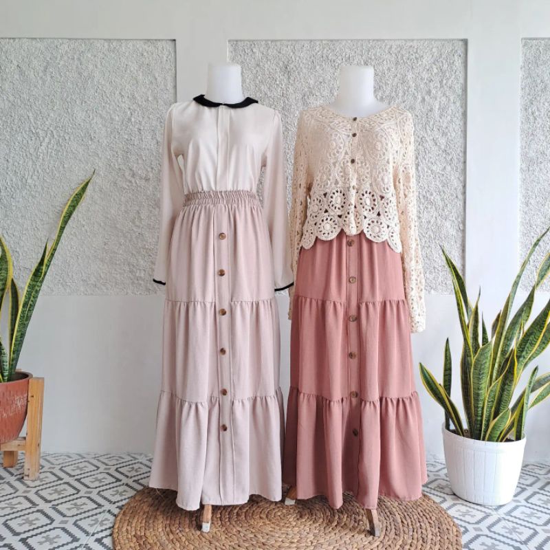 Jual Cila Skirt | rok susun rok rampel rok ruffle | bahan airflow ...