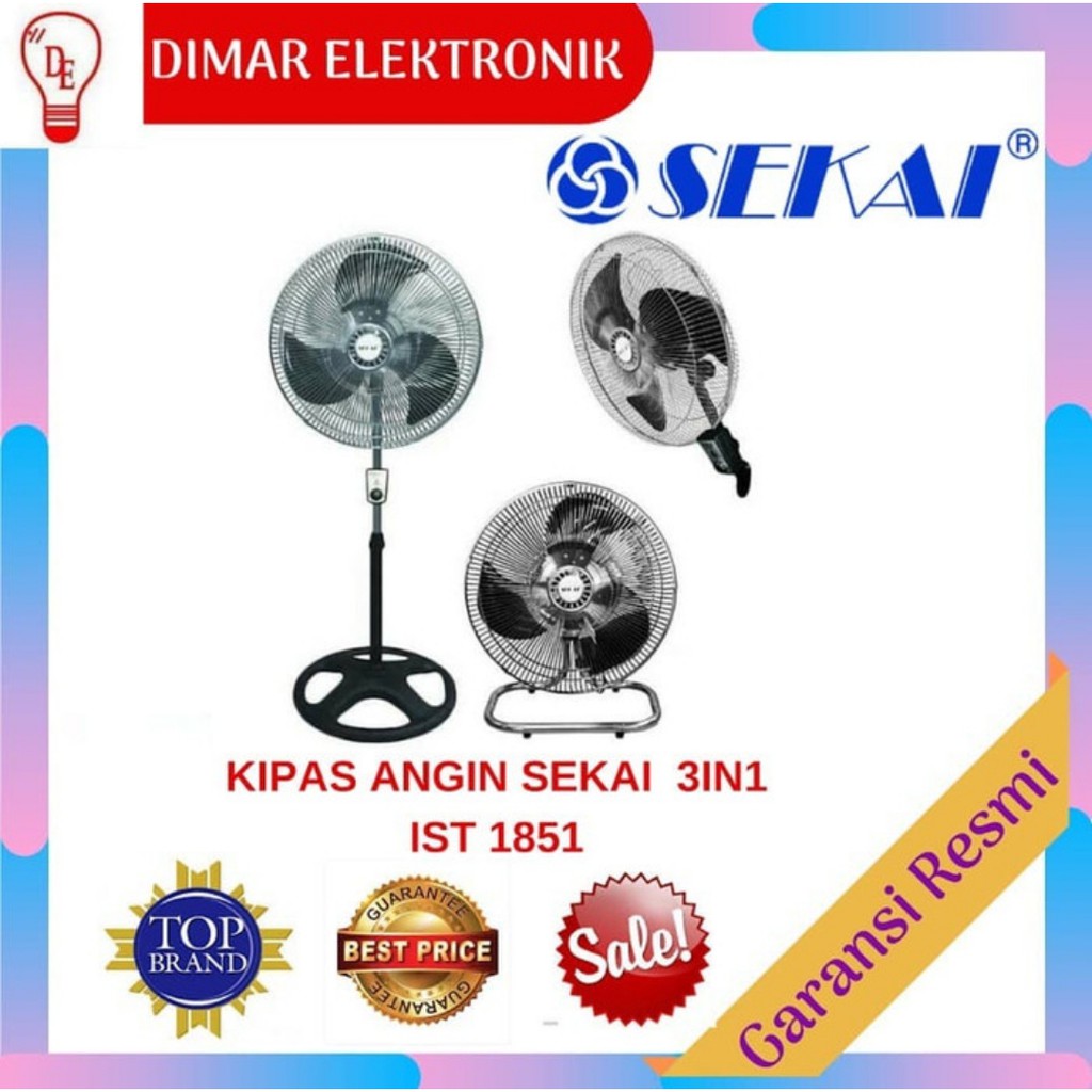 Jual Kipas Angin SEKAI 18” IST-1851 Industrial Fan 3 in 1 Besi Tornado | Shopee Indonesia