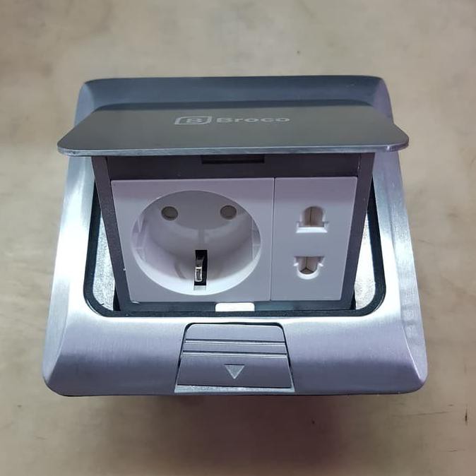 Jual Favorit] Broco Stop Kontak Tanam Lantai + Universal Socket Outlet ...