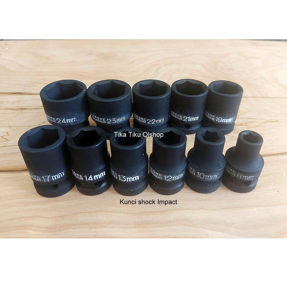 Jual Mata Kunci sok/ Key shock impact pendek 1/2"- 8/10/12/13/14/17/19/21/22/23/24mm Merk"Hongtu ...