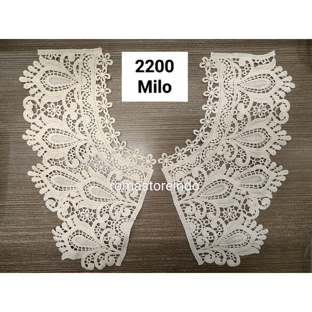 Jual Kerah Jahit/ Renda Kerah Bordir Lebar/ Kerah Tempel/ Collar (Harga ...