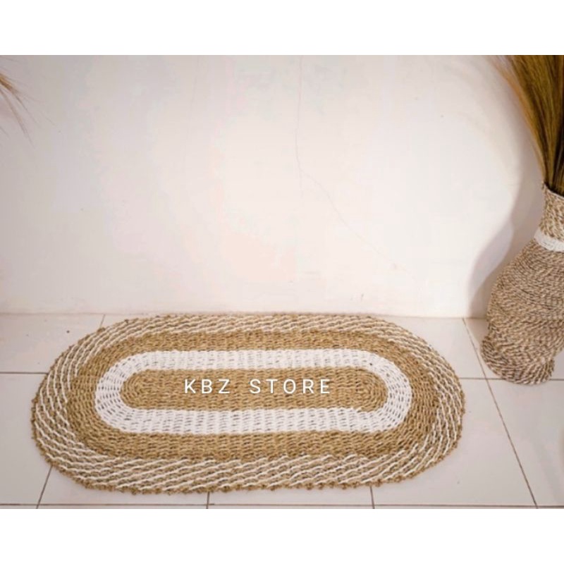 Jual Rug Oval Anyaman Serbaguna 100X50cm /Keset / Taplak Meja / Karpet ...